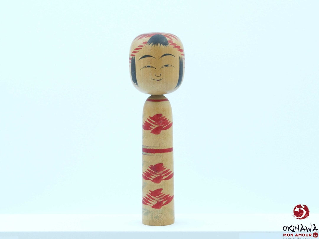 Japanese Traditional Dento Kokeshi Doll in Hijiori Style, Signed Item ...