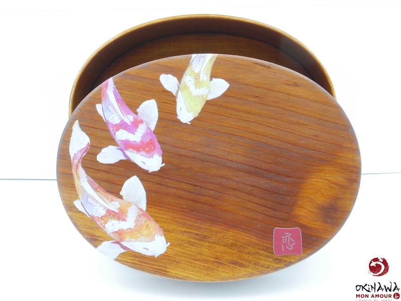 Japanese Cedar Wood Bento Box Depicting 3 Koi Carp - Etsy
