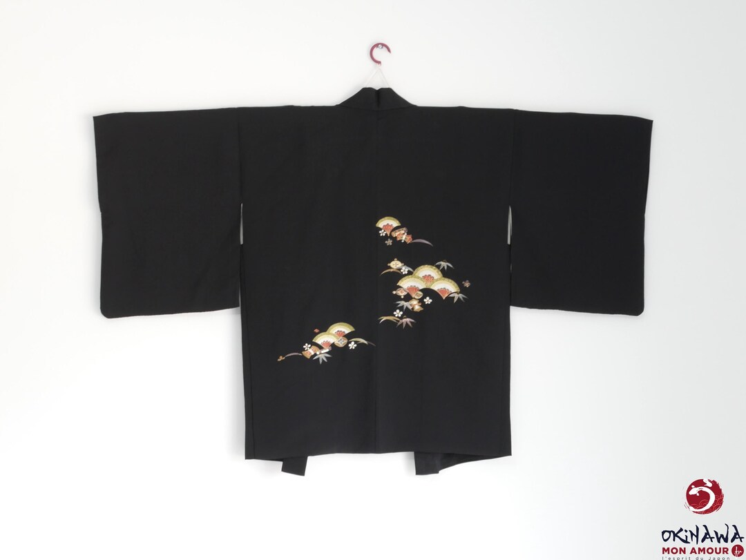 Haori Traditional Japanese Lightweight Jacket for Women in Black Silk ...