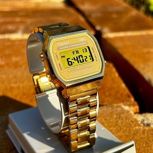 A168 Weighted Metal Gold Modified Custom Casio A168 With Upgraded Heavy ...