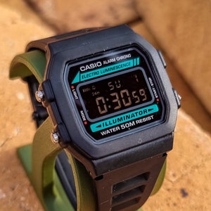 Custom Casio W86 Black Hydromod Modified Black Casio Illuminator Watch ...