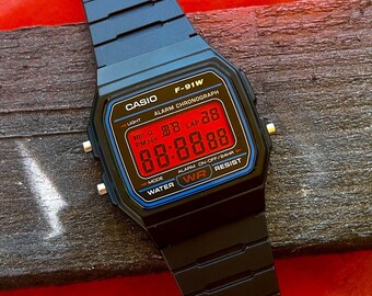 Custom Black Casio F91W Inverted Screen Mod - Etsy