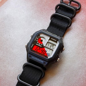 Casio Custom Hydro Mod Royale AE1200 Street Voyager 22mm Watch Red ...