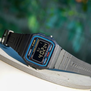 Classic Black – Modified Watch Based on Casio F-91W – All-black Digital ...