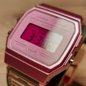Miami Pink – Modified Watch Based on Casio F-91W – Transparent Pink ...