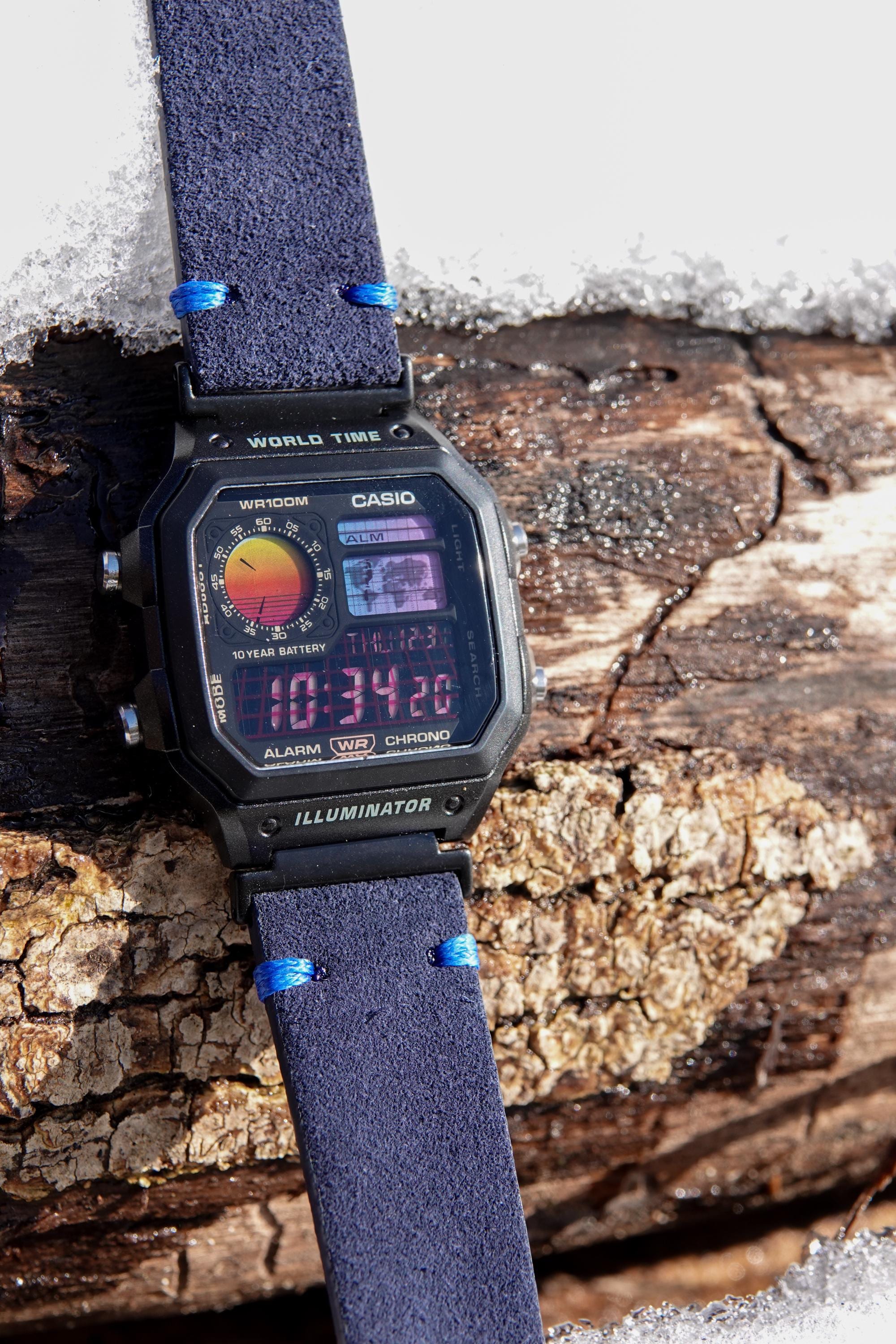 Vaporwave Royale – Modified Watch Based on Casio AE-1200 – Retro Grid ...
