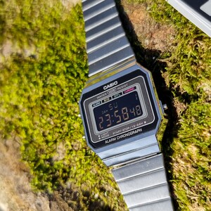 Casio Watch Modified Custom Casio Mod Vintage Stealth Black Digital ...