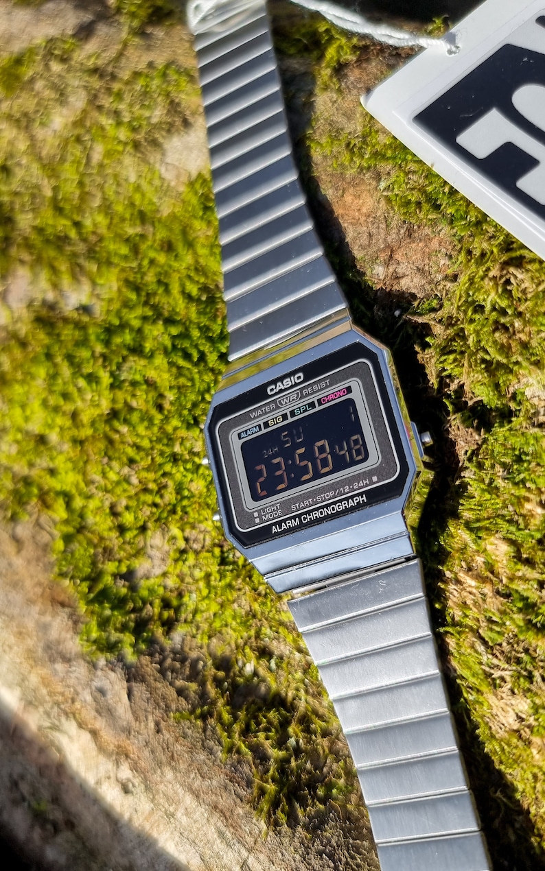 Casio Watch Modified Custom Casio Mod Vintage stealth Black Digital ...