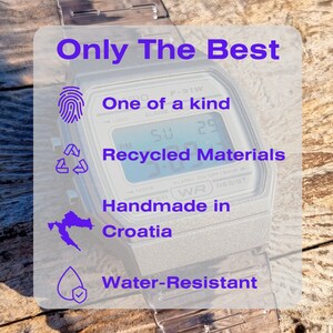 Custom Casio F-91W Blue Lagoon Watch - Modified Gray Casio Vintage ...