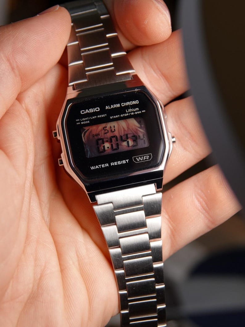 Anime Mod – Modified Watch Based on Casio A158 Silver Digital Watch ...