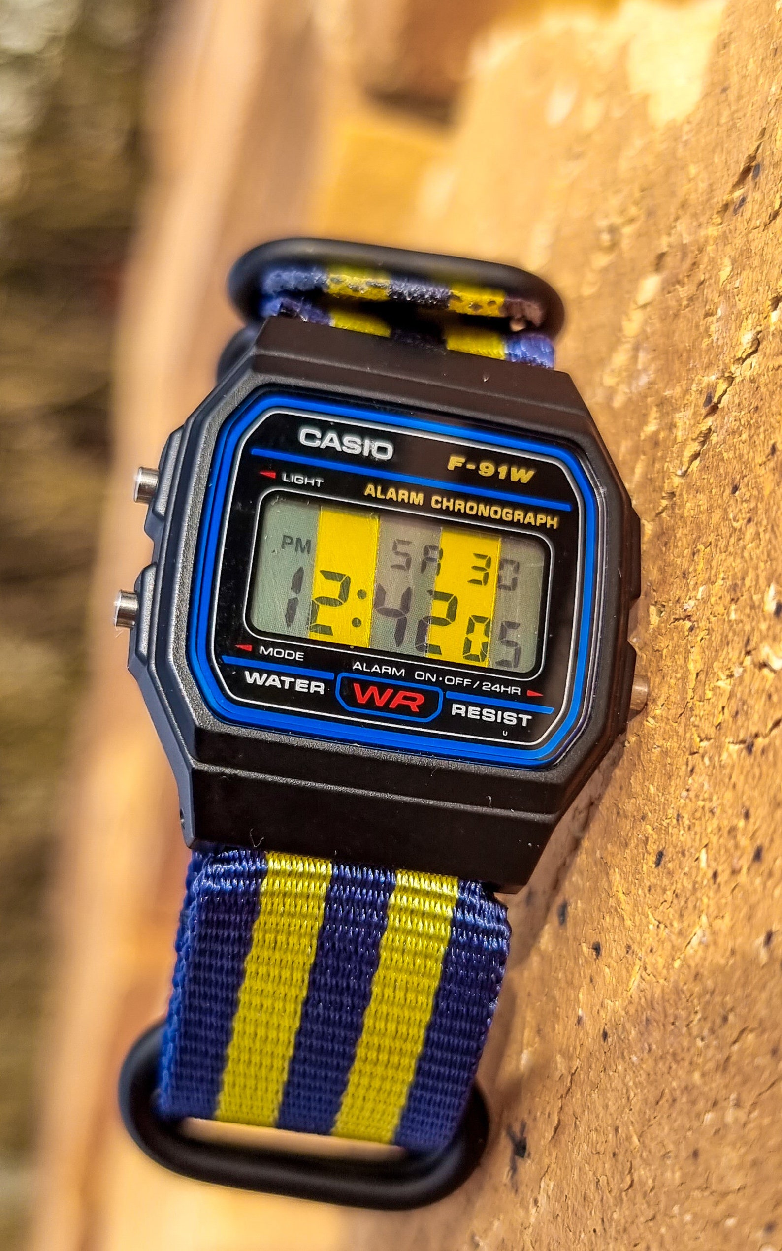 Custom Casio F91W army Stripes Modified Military Vintage Hydromod Casio ...