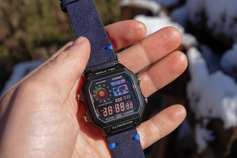 Vaporwave Royale – Modified Watch Based on Casio AE-1200 – Retro Grid ...