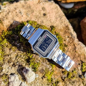 Casio Watch Modified Custom Mod Vintage Chrome Metal Black Screen ...