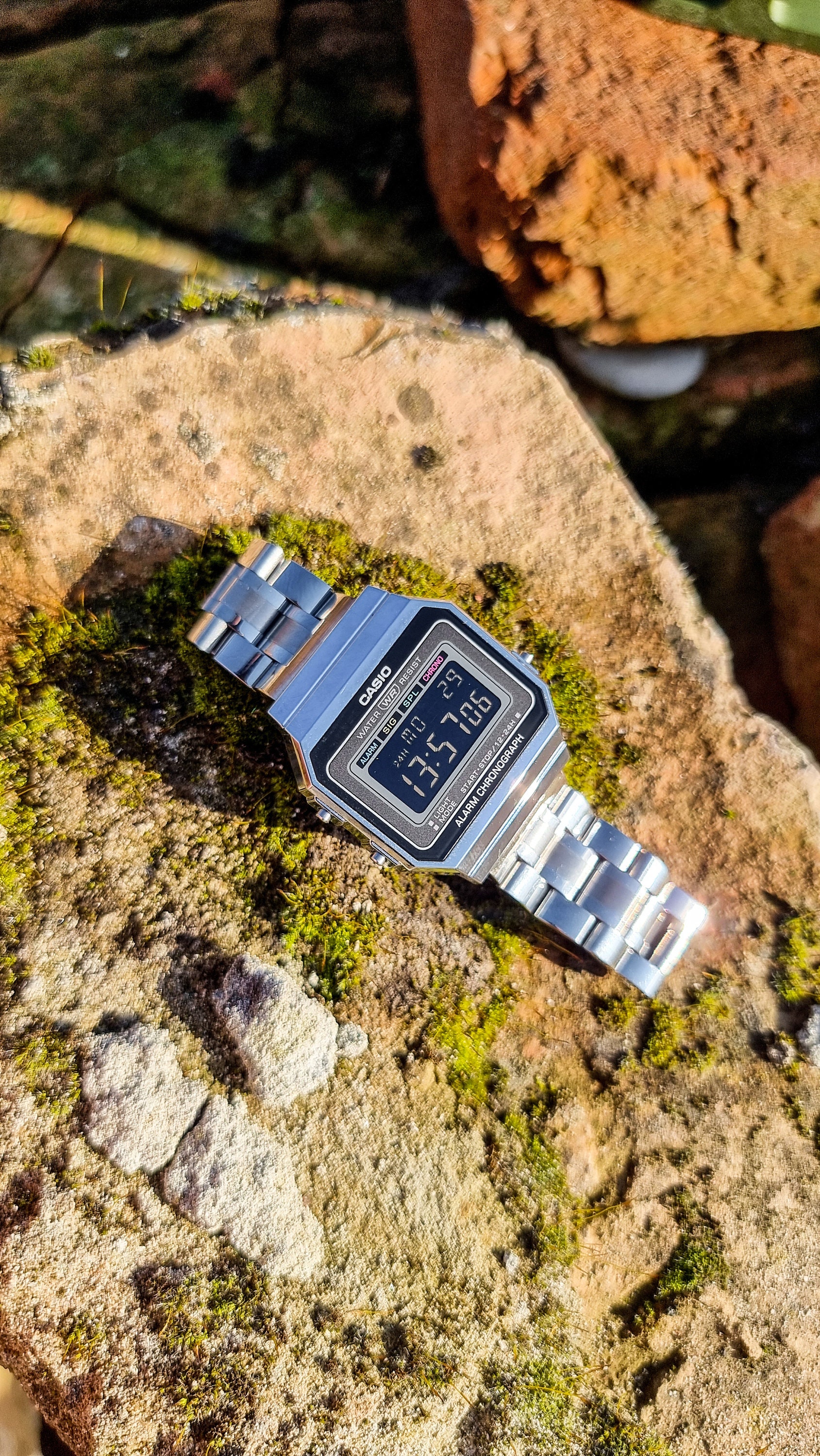 Casio Watch Modified Custom Mod Vintage chrome Metal Black Screen ...