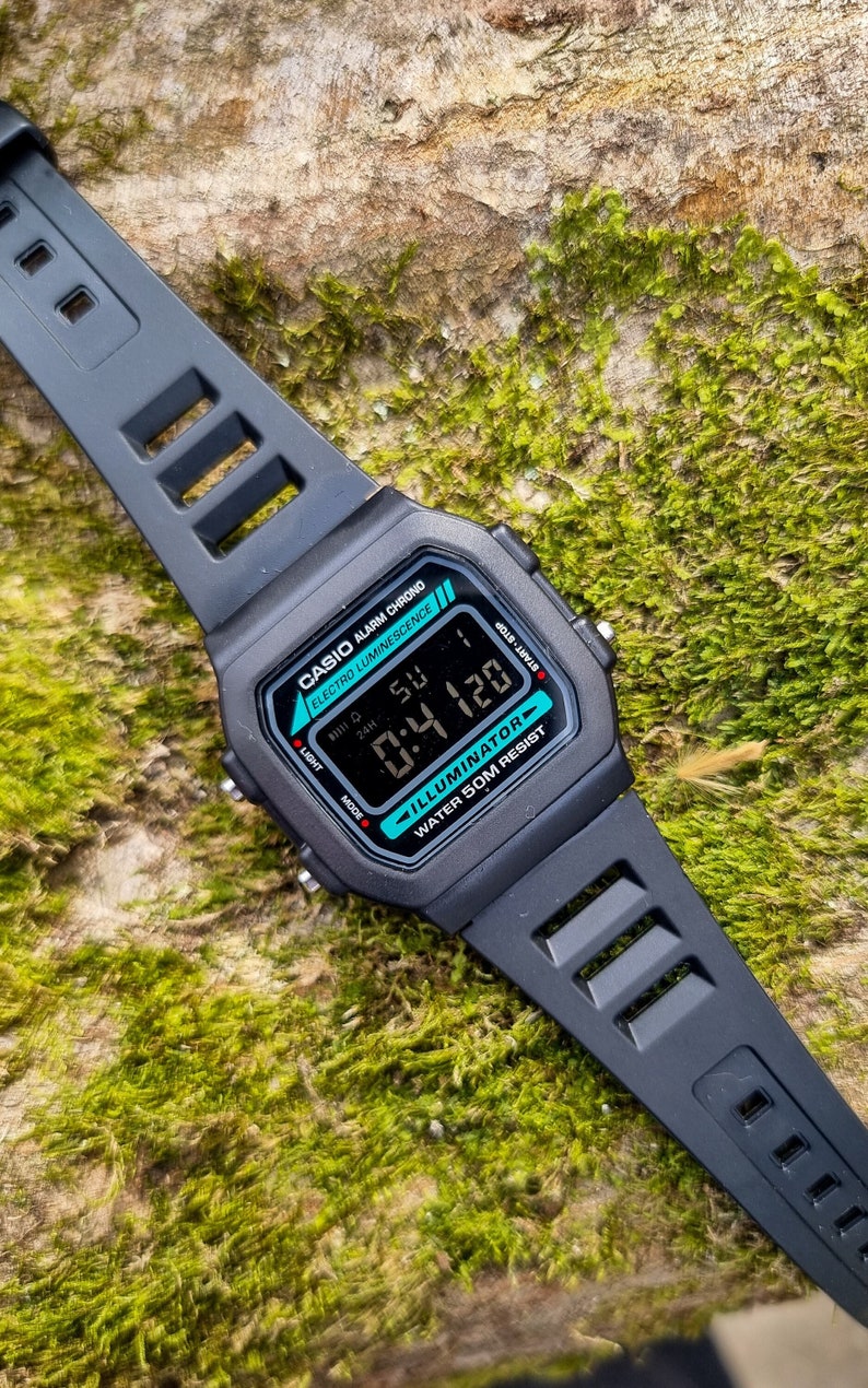 Custom Casio W86 Black Hydromod Modified Black Casio Illuminator Watch ...