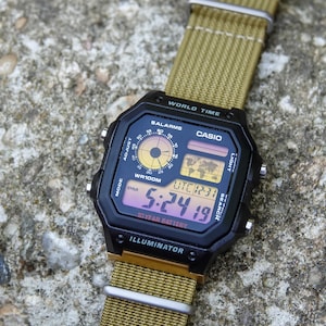 Casio Custom Hydro Mod Royale AE1200 Sunset Royale 22mm Watch Black ...