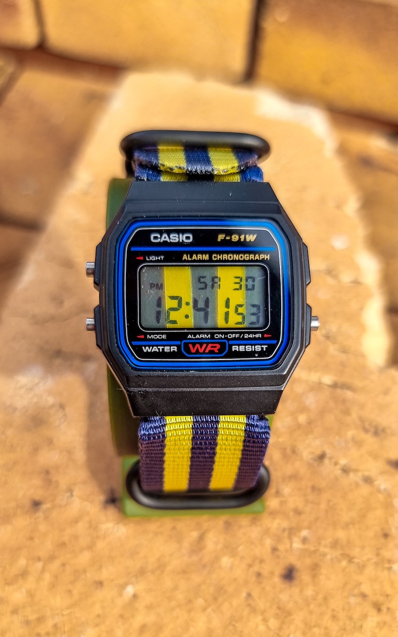 Custom Casio F91W army Stripes Modified Military Vintage Hydromod Casio ...