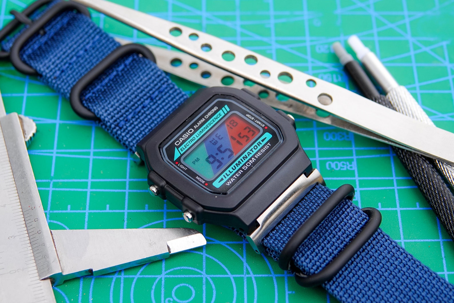 Custom Casio W86 BMW M Power Modified Black Casio Illuminator Watch ... Custom Casio W86 BMW M Power Modified Black Casio Illuminator Watch ...