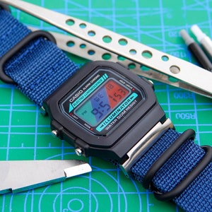 Custom Casio W86 BMW M Power - Modified Black Casio Illuminator Watch ...