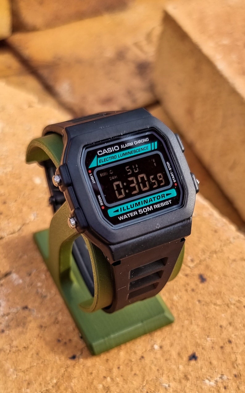 Custom Casio W86 Black Hydromod Modified Black Casio Illuminator Watch ...