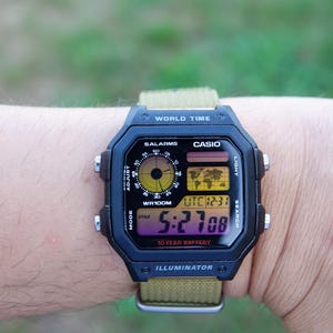 Casio Custom Hydro Mod Royale AE1200 Sunset Royale 22mm Watch Black ...