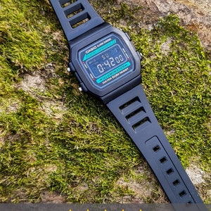 Custom Casio W86 Black Hydromod Modified Black Casio Illuminator Watch ...