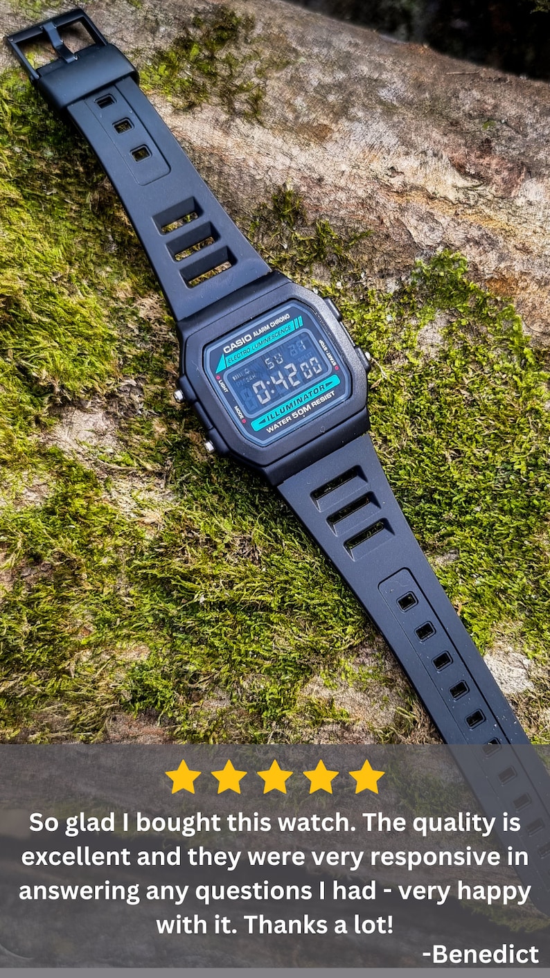 Custom Casio W86 Black Hydromod Modified Black Casio Illuminator Watch ...