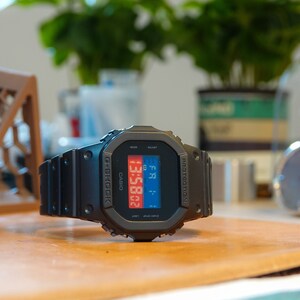 Casio G-shock DW-5600 Custom Watch Two-tone Red and Blue Screen G-shock ...