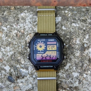 Casio Custom Hydro Mod Royale AE1200 Sunset Royale 22mm Watch Black ...
