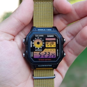 Casio Custom Hydro Mod Royale AE1200 Sunset Royale 22mm Watch Black ...
