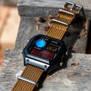 Casio Custom Hydro Mod Royale AE1200 Sand Star Watch Red and Yellow ...