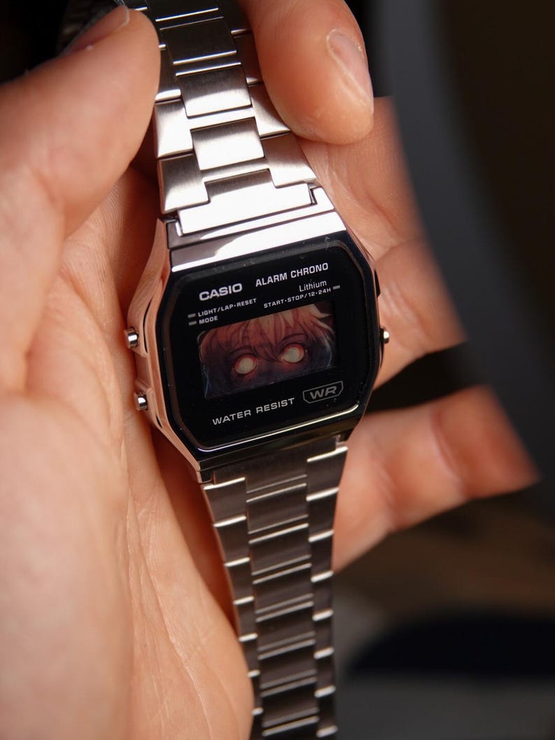 Anime Mod – Modified Watch Based on Casio A158 Silver Digital Watch ...