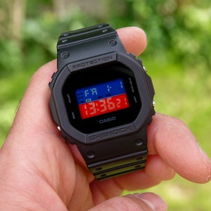 Casio G-shock DW-5600 Custom Watch Two-tone Red and Blue Screen G-shock ...