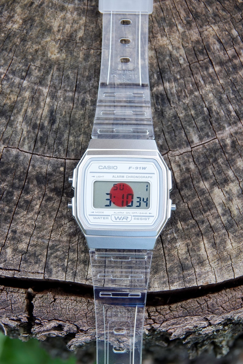 Japan Clear – Modified Watch Based on Casio F-91W – Transparent White ...