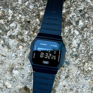 Minimalist Black – Modified Watch Based on Casio F-91WB All-black ...