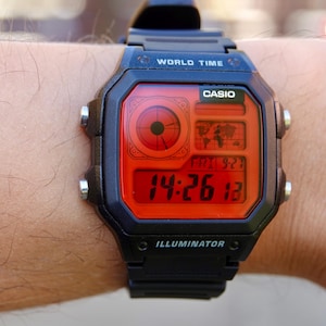 Casio Custom Hydro Mod Royale AE1200 Crimson Pulse Watch Red Polarized ...