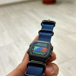 Custom Casio W86 BMW M Power - Modified Black Casio Illuminator Watch ...