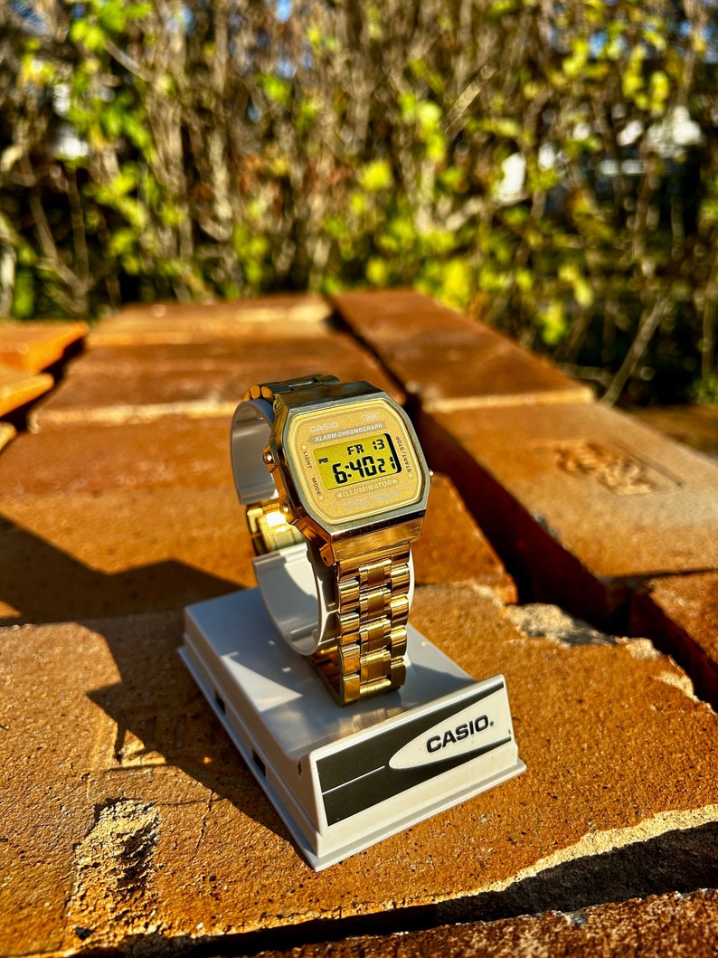 A168 Weighted Metal Gold Modified Custom Casio A168 With Upgraded Heavy ...