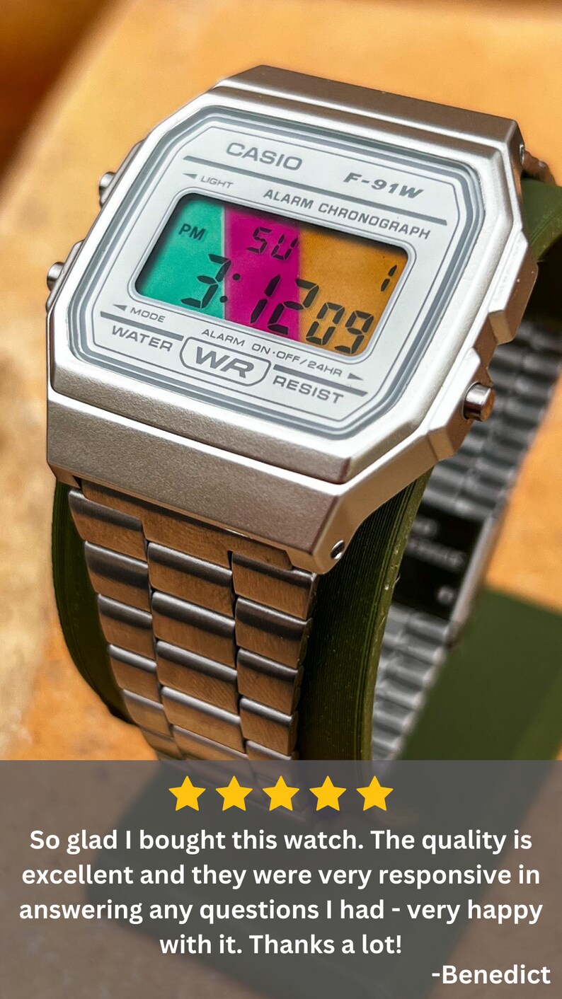 Custom Casio F91 candy Modified Casio Custom Special Gift With Blue ...