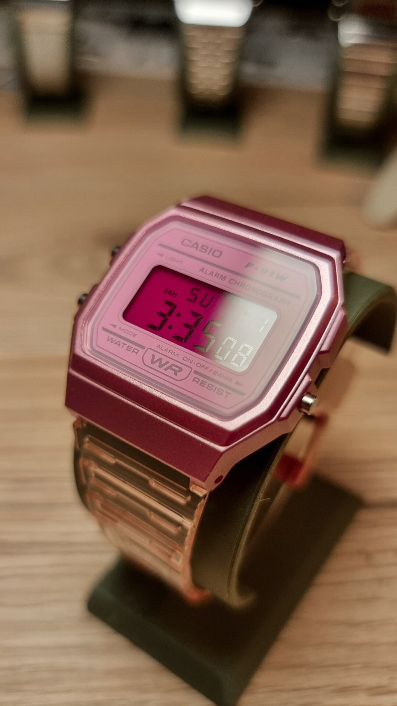 Miami Pink – Modified Watch Based on Casio F-91W – Transparent Pink ...