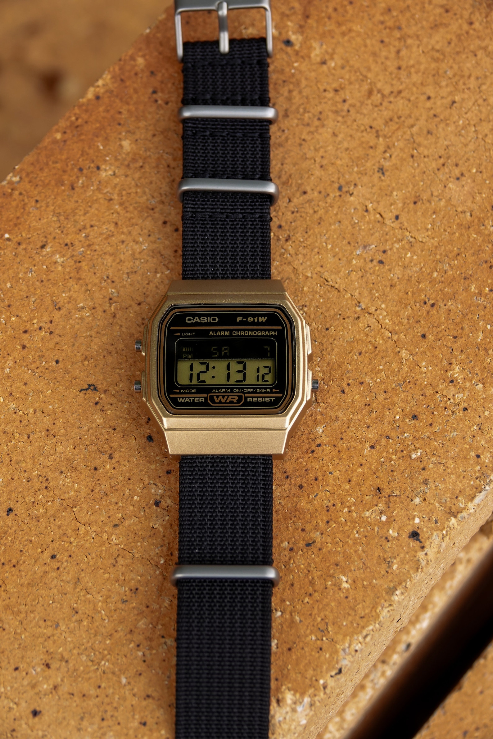 F91-W black Gold Casio Custom Mod Modified Gold Casio Watch With Dual Polarizing Screen Mod ...