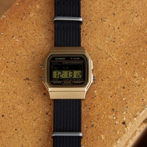 F91-W Black Gold Casio Custom Mod Modified Gold Casio Watch With Dual ...
