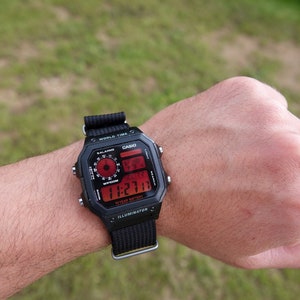 Red Haze – Modified Watch Based on Casio AE-1200 – Red Gradient Display ...