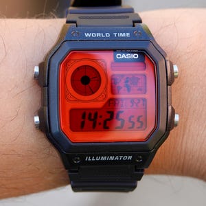 Casio Custom Hydro Mod Royale AE1200 Crimson Pulse Watch Red Polarized ...