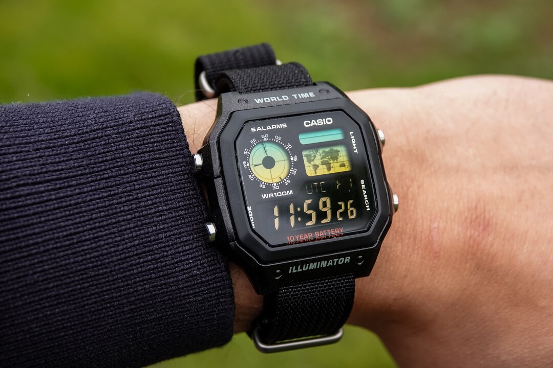 Custom Casio Mod Royale AE1200 black Forest Royale Digital Watch Black ...