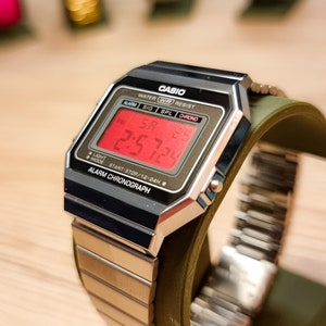 Full Red – Modified Watch Based on Casio A700 – Slim Digital Red ...