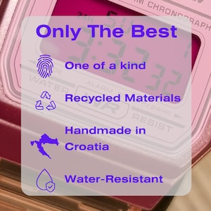 Custom Casio F-91W Miami Pink Mod Modified Pink Transparent Casio Watch ...