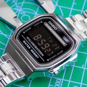 Weighted Metal – Modified Watch Based on Casio A168 – Vintage Digital With Inverted Screen ...