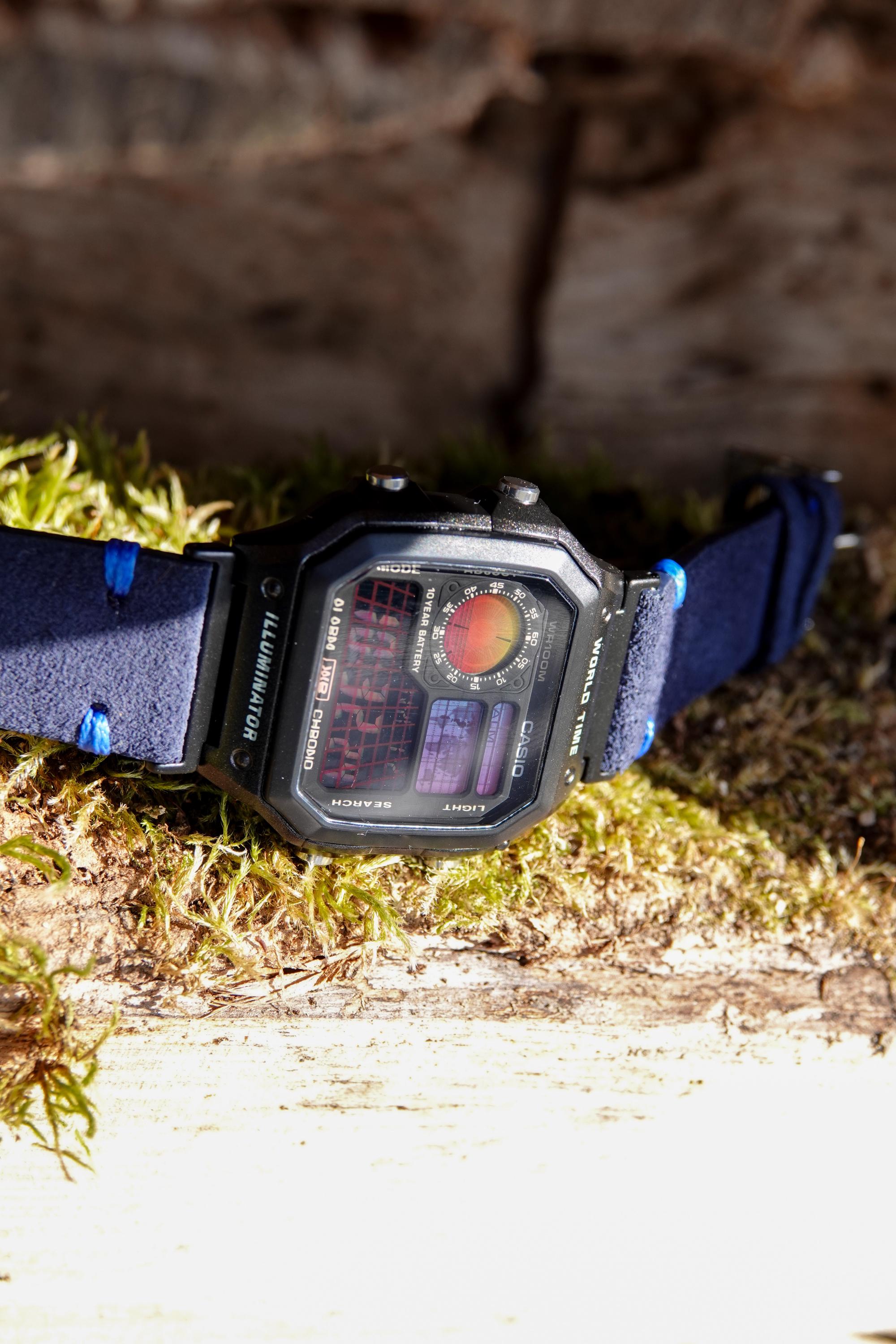 Vaporwave Royale – Modified Watch Based on Casio AE-1200 – Retro Grid ...