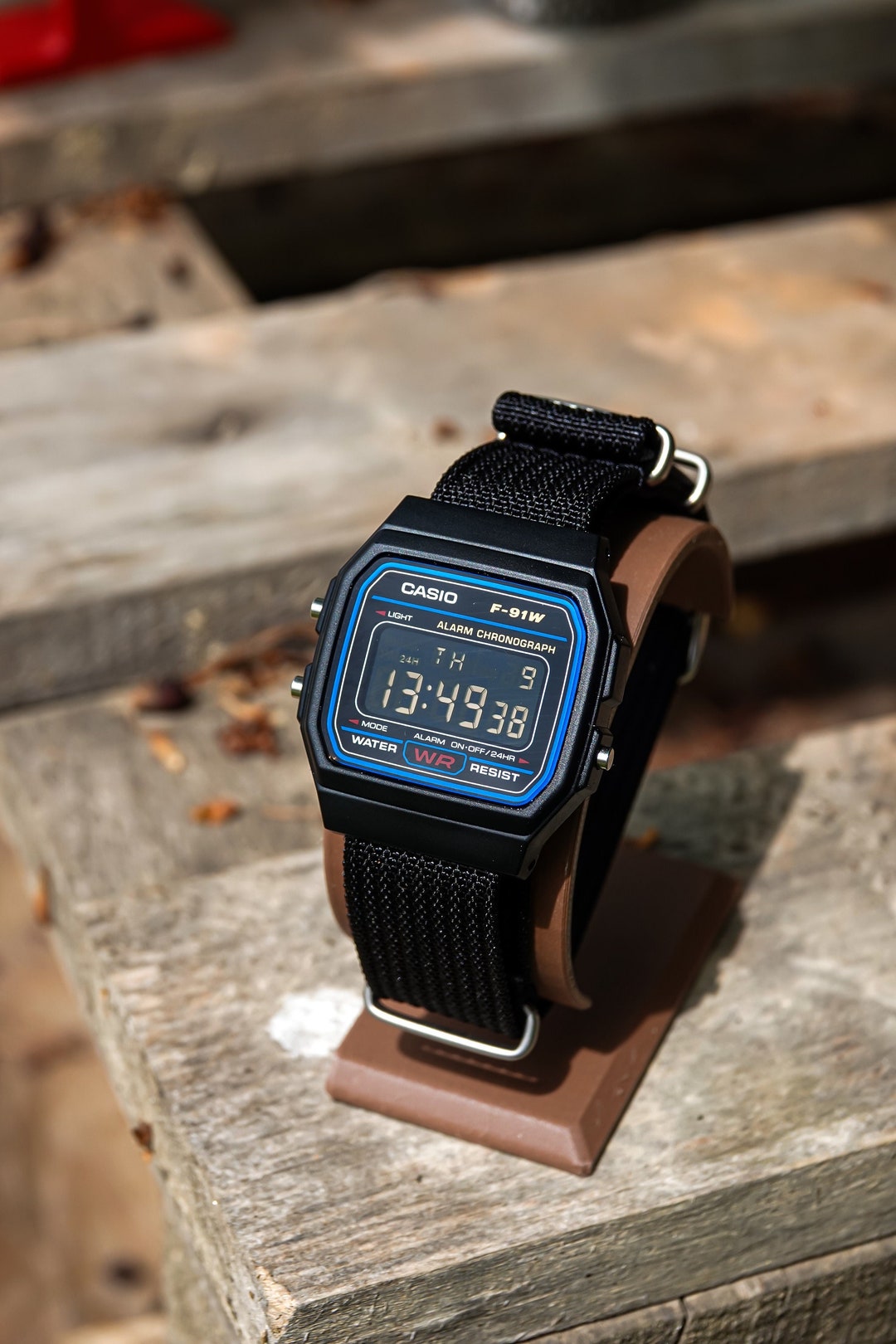 Casio F-91W Hydromod Pitch Black Modified Black Casio F91W Black Screen ...